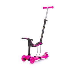 Chipolino Kinderroller 3 in 1 Multi Plus 3 R&auml;der, Laufrad, Roller, LED-Lichter pink