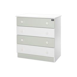 Lorelli Kommode Dresser 81 x 50 x 86 cm, 4 gro&szlig;e Schubladen, schnelle Montage gr&uuml;n