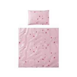 Lorelli Babybettwäsche-Set Eva 5-tlg Decke 75 x 75 cm, Kissen 29 x 42 cm, Bezüge pink