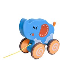 Lorelli Nachziehspielzeug Tiere, mit vier Rädern ab 9 Monate, drin, draußen blau