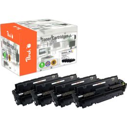 Peach HP 410 A 4 Toner (bk, c/m/y) ersetzt HP No. 410A, CF410A, CF411A, CF412A, CF413A f&uuml;r z.B. HP Color LaserJet Pro MFP M 477 fdw (wiederaufbereitet)