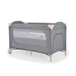 Cangaroo Reisebett Skyglow 2 Ebenen R&auml;der Matratze Seiteneingang Tasche Bremsen rosa