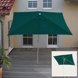 MCW Sonnenschirm Castellammare, Gartenschirm, 2x3m rechteckig neigbar, Polyester/Alu 4,5kg UV-Schutz 50+ ~ gr&uuml;n