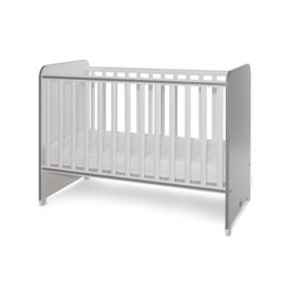 Lorelli Babybett Sweet Dream 124 x 68 x 95 cm Unterbettrahmen mit zwei Ebenen wei&szlig; dunkelgrau