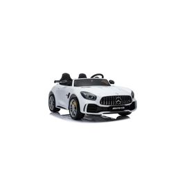 ES-Toys Kinder Elektroauto Mercedes GT R AMG, Zweisitzer, EVA-Reifen, 2x 35W weiss