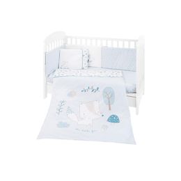 Kikkaboo Babybettw&auml;sche 6-teilig. Decke 135 x 95 cm Laken 140 x 70 cm Nestchen blau