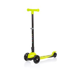 Chipolino Kinderroller Robby 3 LED-R&auml;der Lenker h&ouml;henverstellbar klappbar Bremse gelb