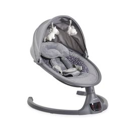 Cangaroo Babywippe iSwing, Musikfunktion, Timer, Fernbedienung, Aluminiumrahmen grau hellgrau