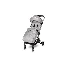 Lorelli Kinderwagen Myla Aluminiumrahmen Korb Fu&szlig;sack klappbar mit Zusatzgriff silber
