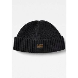 G-Star Raw Strickmütze Originals Fisherman Beanie mit Label, schwarz