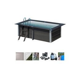 GRE Rechteckpool Avantgarde (Set), 6-tlg., Composite Pool, BxLxH: 186x326x96 cm, braun