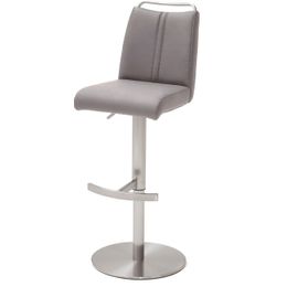 Bistrostuhl MCA furniture "GIULIA" Stühle Gr. B/H/T: 39 cm x 88 cm x 54 cm, Edelstahl, grau (eisgrau, edelstahl gebürstet) Lederstühle