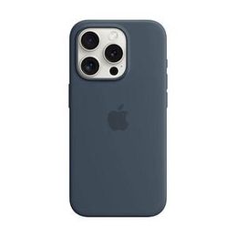 Apple Silikon Case mit MagSafe Handy-Cover für Apple iPhone 15 Pro sturmblau
