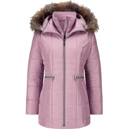 Damen Steppjacke mit abnehmbarer Kapuze, wattiert mauve, Gr&ouml;&szlig;e 48