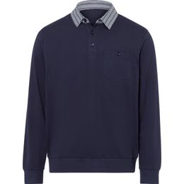 Herren Langarm-Poloshirt marine, Gr&ouml;&szlig;e 60/62