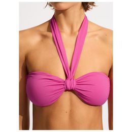 Seafolly - Women's Seafolly Collective Sash Tie Front Bandeau - Bikini-Top Gr 38 rosa