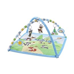 Chipolino Spielbogen Tiere, Musikfunktion, 5 Hängespielzeuge, Krabbeldecke blau