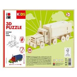Marabu KiDS Lastwagen 3D-Puzzle, 38 (bemalbar) Teile