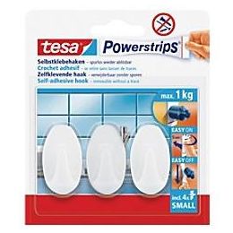 Tesa Klebehaken Powerstrips Small Weiß 0,06 m (L) Kunststoff 3 Stück