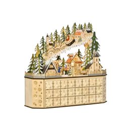 HOMCOM Weihnachtsdorf Adventskalender zum Befüllen 24 Schubladen Fächer DIY