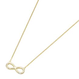 Collier Luigi Merano "Infinity, mit Brillant, Gold 585" Halsketten Gr. 45 cm, Gelbgold 585, goldfarben (gold) Damen Colliers