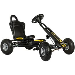 Go-Kart Ferbedo "Ferbedo ATX Racer" Tretfahrzeuge schwarz (schwarz, gelb) Kinder Kettcar Tretfahrzeug BxTxH: 64x102x60 cm