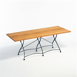 Weishäupl Weishäupl Classic Tisch Teak/Band-und Rundstahl verzinkt pulverbeschichtet eckig Grün Teak/verzinkter Stahl