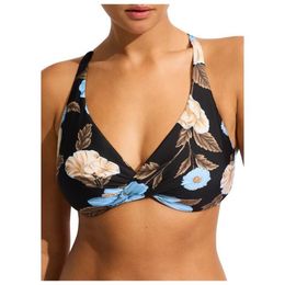 Seafolly - Women's Garden Party Wrap Front F Cup - Bikini-Top Gr 34 schwarz