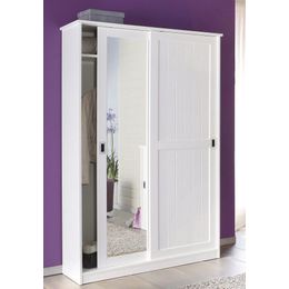 Home Affaire Garderobenschrank Nekso mit Spiegel, Breite 114 cm, aus MDF oder Massivholz, FSC®, weiß
