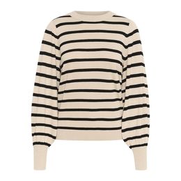 Kaffe Pullover 'Mala' Damen Gr&ouml;&szlig;e XXL creme / schwarz