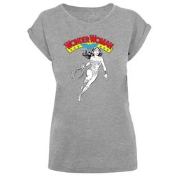F4NT4STIC Shirt 'DC Comics Wonder Woman Lasso' female Grey size 4XL