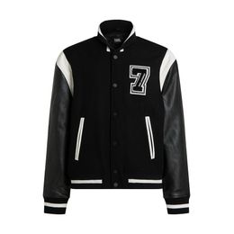 K by KARL LAGERFELD Karl Lagerfeld &Uuml;bergangsjacke 'Varsity' Herren Gr&ouml;&szlig;e S schwarz / wei&szlig;