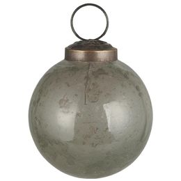 IB Laursen Weihnachtskugel Glas pebbled, Höhe 6.5, Ø 5.8 cm, grey
