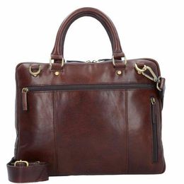 Leonhard Heyden Cambridge Aktentasche Leder 37 cm Laptopfach rotbraun