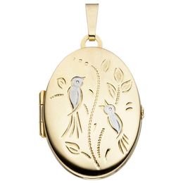 Jobo Medallionanhänger Anhänger Medaillon oval, 333 Gold, gelb|goldfarben