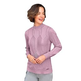 Stehkragenpullover Casual Looks "Pullover" Gr. 42, lila (mauve) Damen Pullover Rollkragenpullover