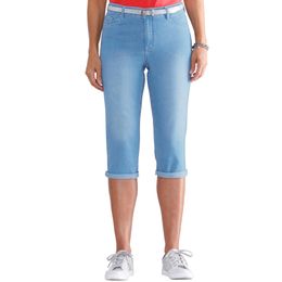 Caprijeans Casual Looks Gr. 42, Normalgrößen, blau (blue, bleached) Damen Jeans Caprijeans 3/4