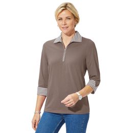 Poloshirt Casual Looks "Shirt" Gr. 54, grau (taupe) Damen Shirts Jersey