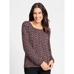 Print-Shirt Inspirationen "Shirt" Gr. 42, braun (schwarz, rostrot, bedruckt) Damen Shirts Jersey