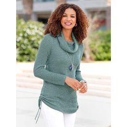 Strickpullover Casual Looks "Pullover" Gr. 54, grün (jade, ecru, meliert) Damen Pullover