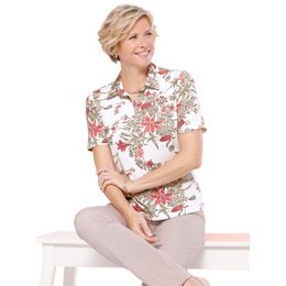 Poloshirt CLASSIC "Shirt" Gr. 48, pink (flamingo, ecru, bedruckt) Damen Shirts Jersey