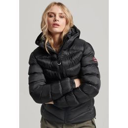 Steppjacke Superdry "HOODED FUJI PADDED JACKET" Gr. S, schwarz (black) Damen Jacken Steppjacken