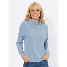 Rollkragenpullover Casual Looks "Pullover" Gr. 52, blau (hellblau) Damen Pullover Rollkragenpullover