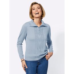 Strickpullover Casual Looks "Pullover" Gr. 50, blau (hellblau) Damen Pullover