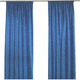 Vorhang WIRTH "Holmsund 288g/qm" Gardinen Gr. 160 cm, Kräuselband, 172 cm, blau (royalblau) Kräuselband