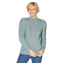 Stehkragenpullover Casual Looks "Pullover" Gr. 50, grün (kalkmint) Damen Pullover Rollkragenpullover