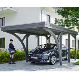 Skan Holz Einzelcarport SKANHOLZ "Friesland Set 6" Carports Gr. H: 221 cm, grau (dunkelgrau) Carports