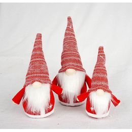 Feliwa Weihnachtsfigur 3er Set Wichtel rot Weihnachtsmann Weihnachtsdeko