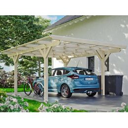 Skan Holz Einzelcarport SKANHOLZ "Odenwald" Carports Gr. H: 220 cm, beige (natur) Carports