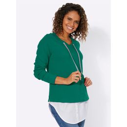 Blusenshirt Casual Looks "Shirt-Set" Gr. 44, grün Damen Shirts Blusenshirts